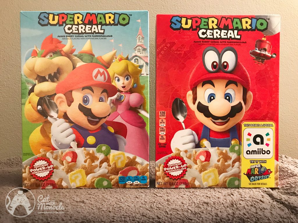Super Mario Cereal Comparison - Cat with Monocle