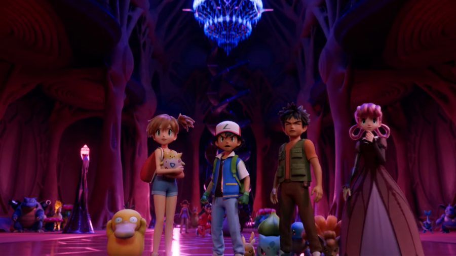 Mewtwo Strikes Back Evolution New Trailer - Cat with Monocle