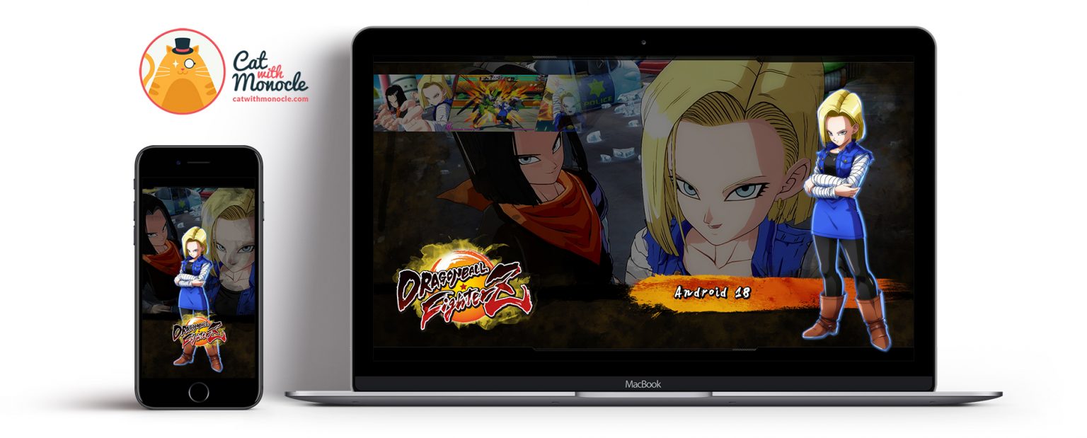 Dragon Ball FighterZ Android 18 Wallpapers - Cat with Monocle