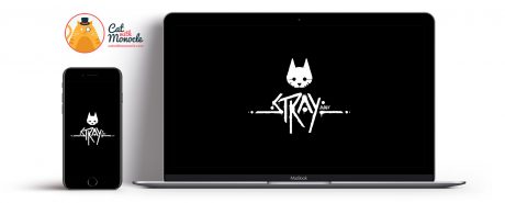 Stray Logo Wallpaper - Cat with Monocle