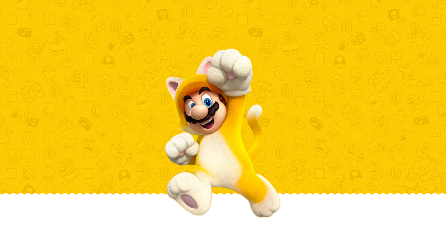 Super Mario 3D World - Mario Wallpaper - Cat with Monocle