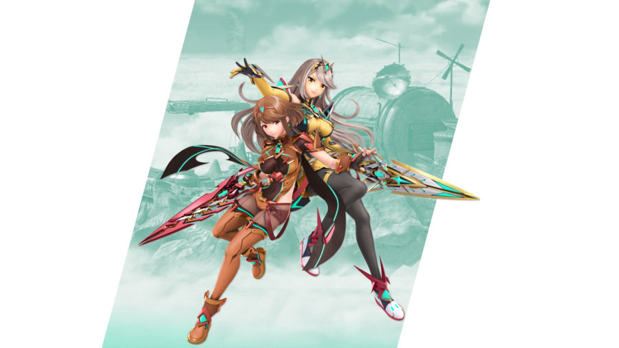 Super Smash Bros Ultimate Pyra and Mythra Wallpapers - Cat with Monocle
