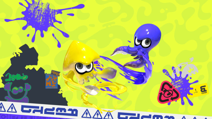 Splatoon 3 Inkling and Octoling Version 2 Wallpaper - Cat with Monocle