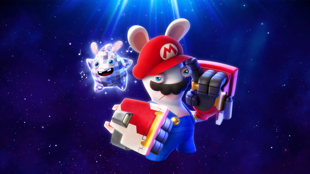 Mario + Rabbids Sparks of Hope Rabbid Luigi Wallpaper - Cat with Monocle