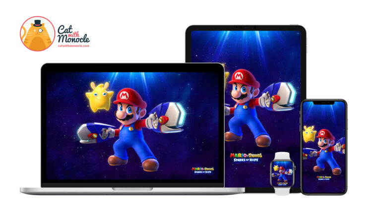 Mario + Rabbids Sparks of Hope Mario Wallpaper - Cat with Monocle