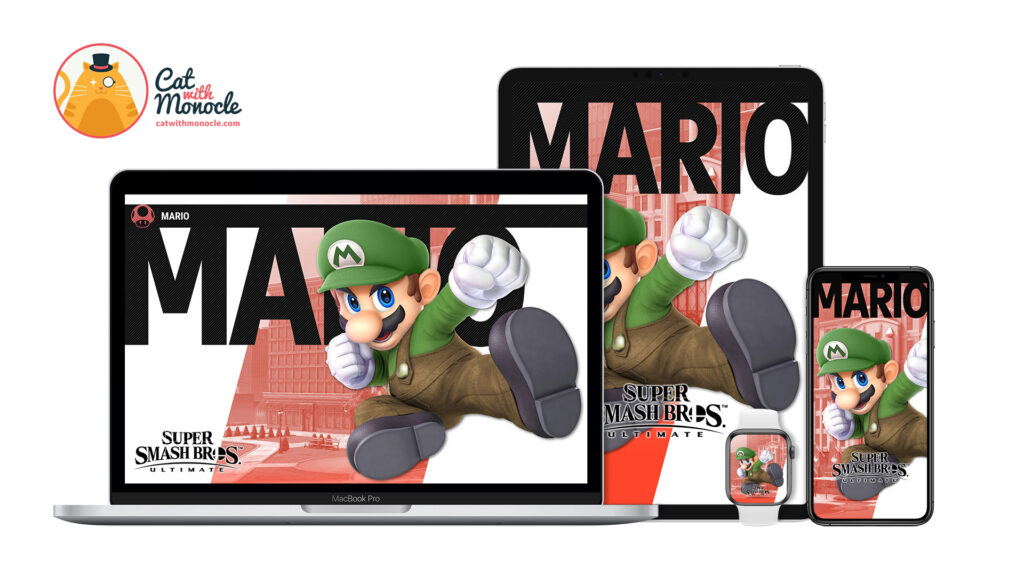 Super Smash Bros Ultimate Mario Costume 5 Wallpapers - Cat with Monocle