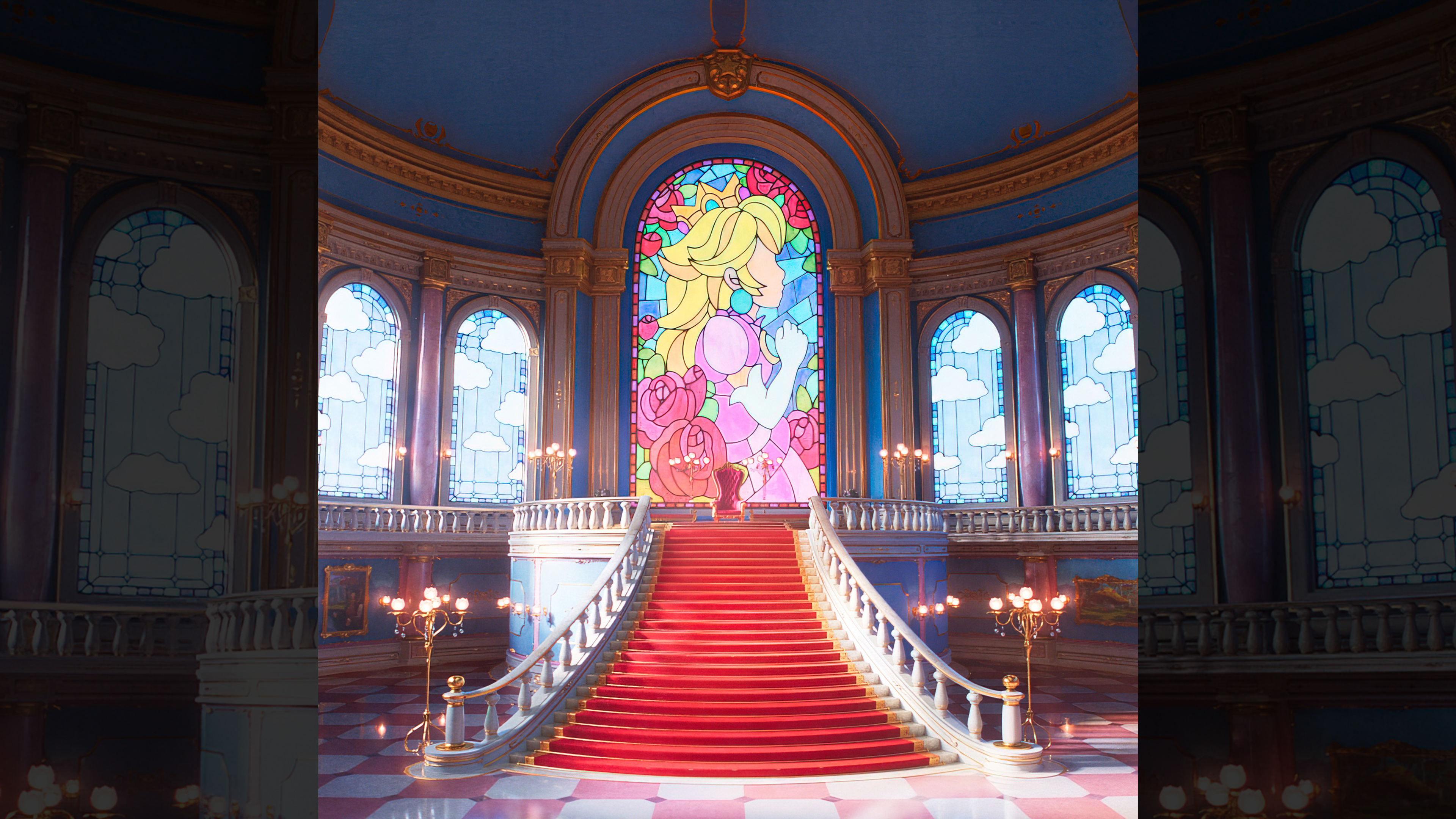The Super Mario Bros Movie Peach Castle Wallpaper Cat With Monocle The Super Mario Bros Movie Peach Castle Wallpaper Cat With Monocle