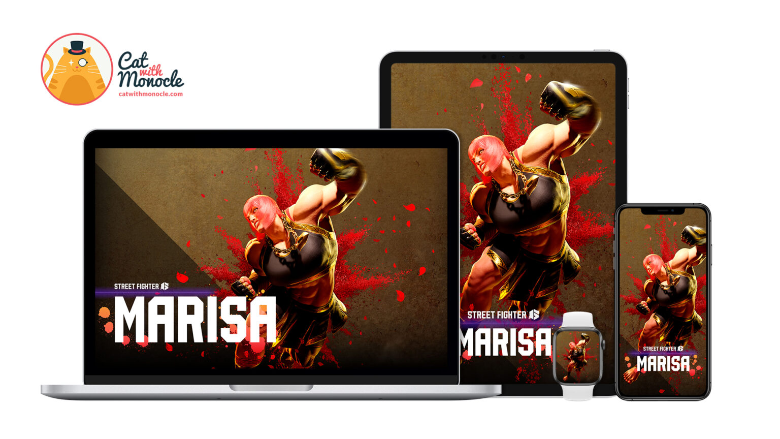 Street Fighter 6 - Marisa Wallpaper - Cat with Monocle