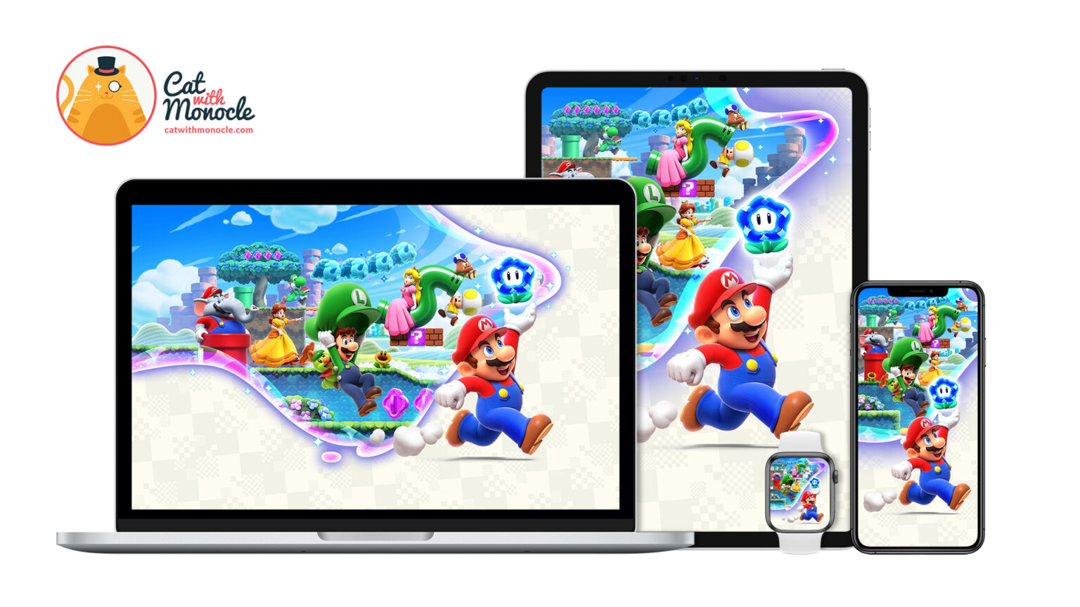 Super Mario Bros. Wonder - Artwork Wallpaper - Cat with Monocle