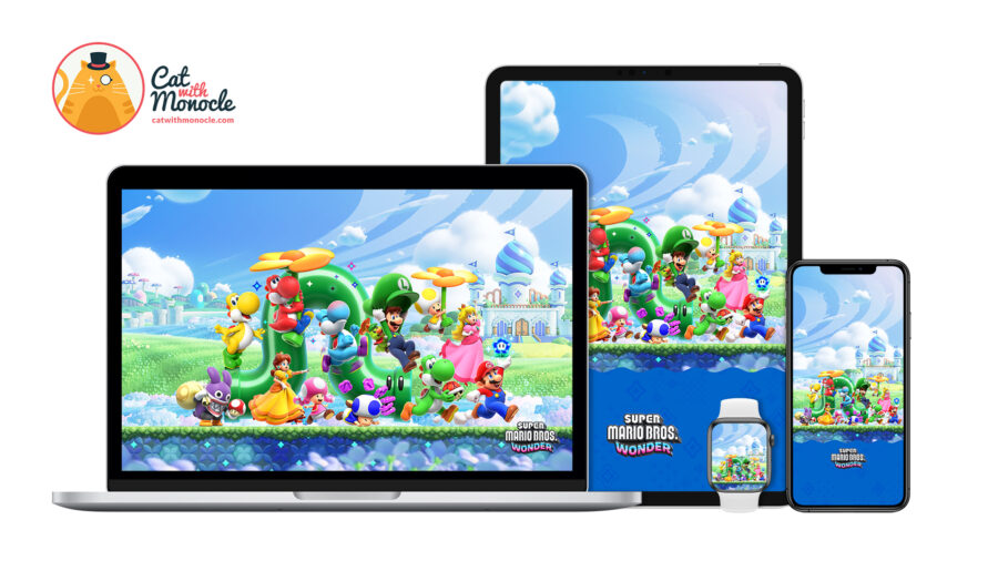 Super Mario Bros. Wonder - Characters Wallpaper - Cat with Monocle